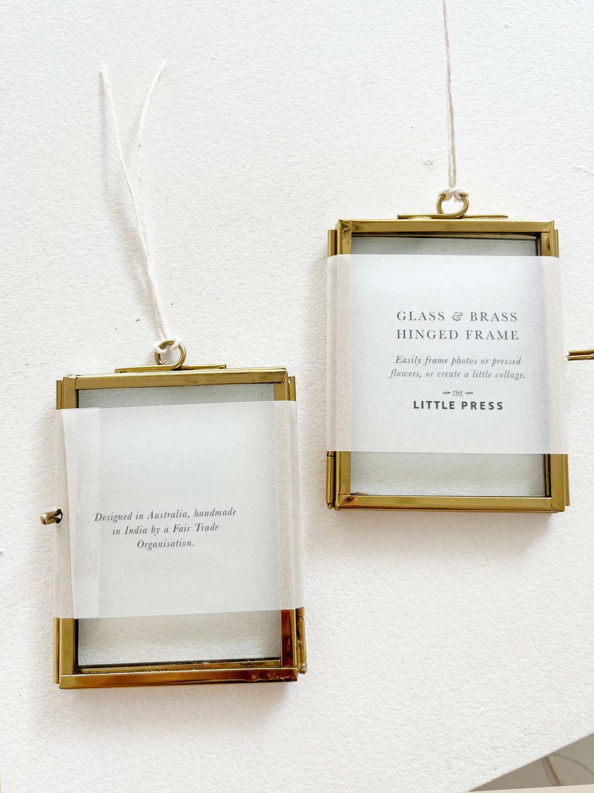 Glass Brass Hinged Frame - small | THE LITTLE PRESS